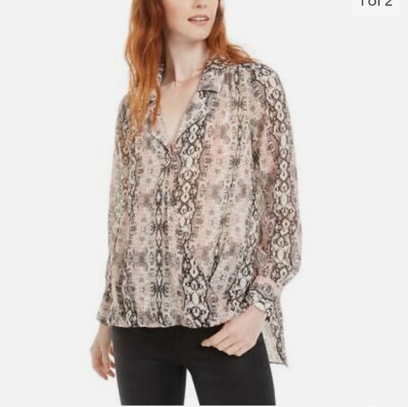 Bar III | Tops | Bar Iii New Womens Python Printed Highlow Surplice ...